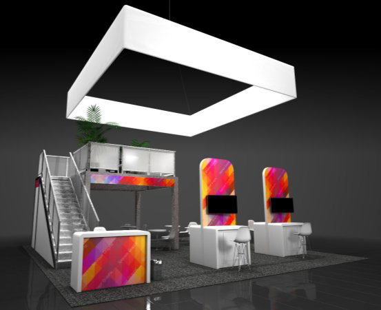Multi-Story Custom Island Booths – AWS Sponsorship